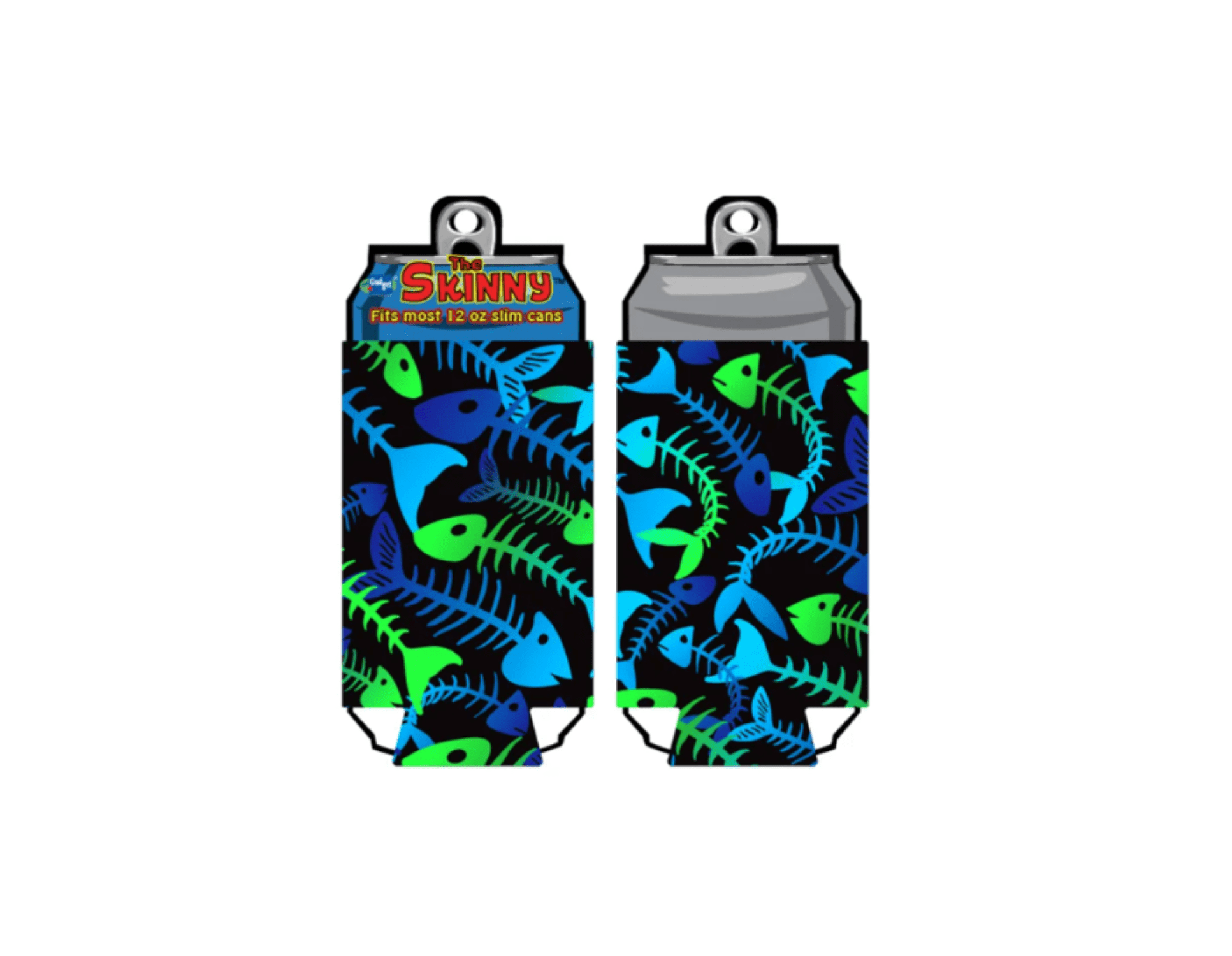 Name Drop Neon Fishbone - Neoprene Skinny Can Insulator - Walmart.com