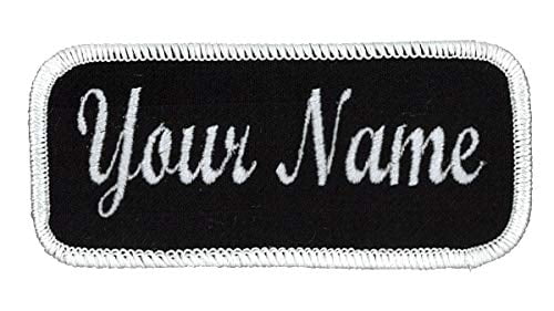 Name Patch Uniform Work Shirt Personalized Embroidered Black with White ...