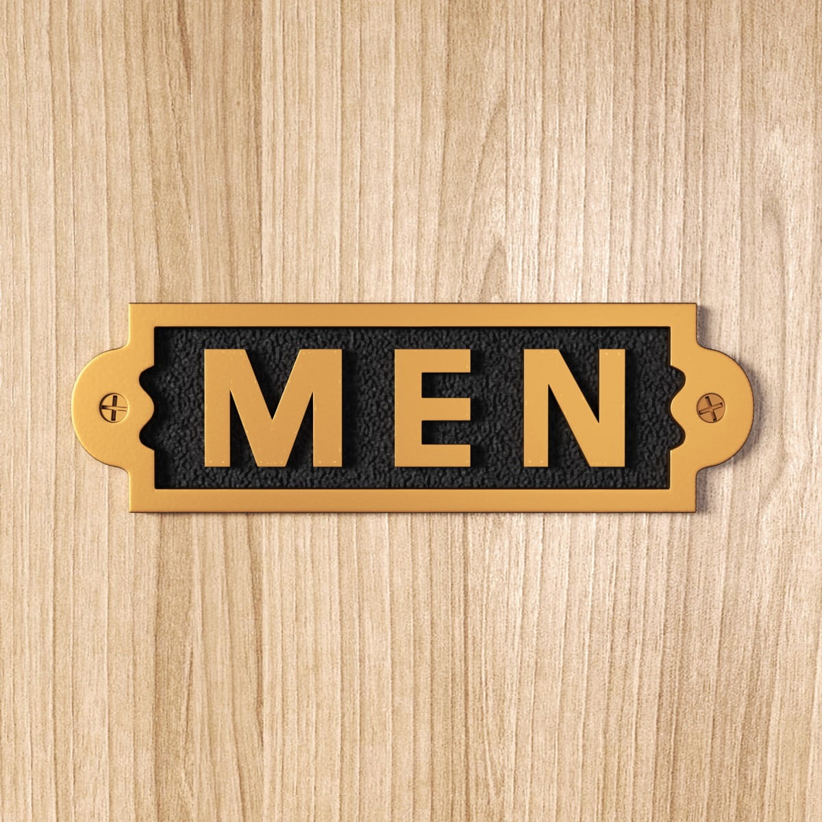 Name Sign Board "MEN" Sign Polished Brass Plaque Sign Plate Renovators ...