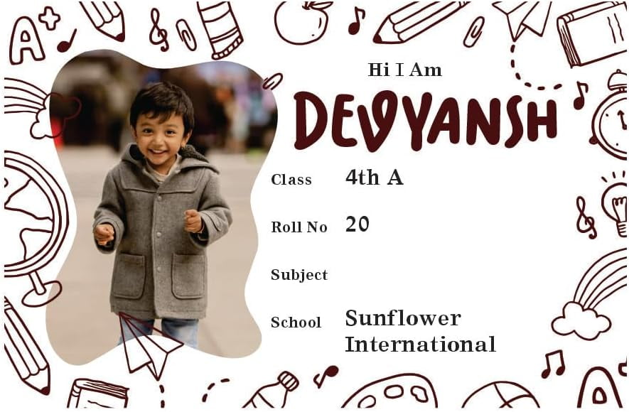 Name Stickers for Kids 36 Custom Vinyl Labels for School Books, Bottles ...