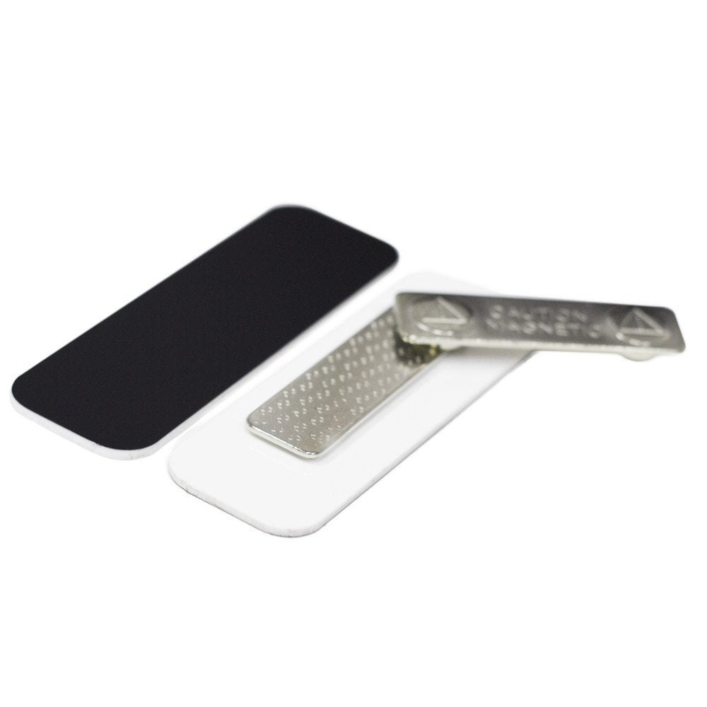 Name Tag / Badge Blanks - 100 Pack - 1" X 3" (Black) Round Corners ...