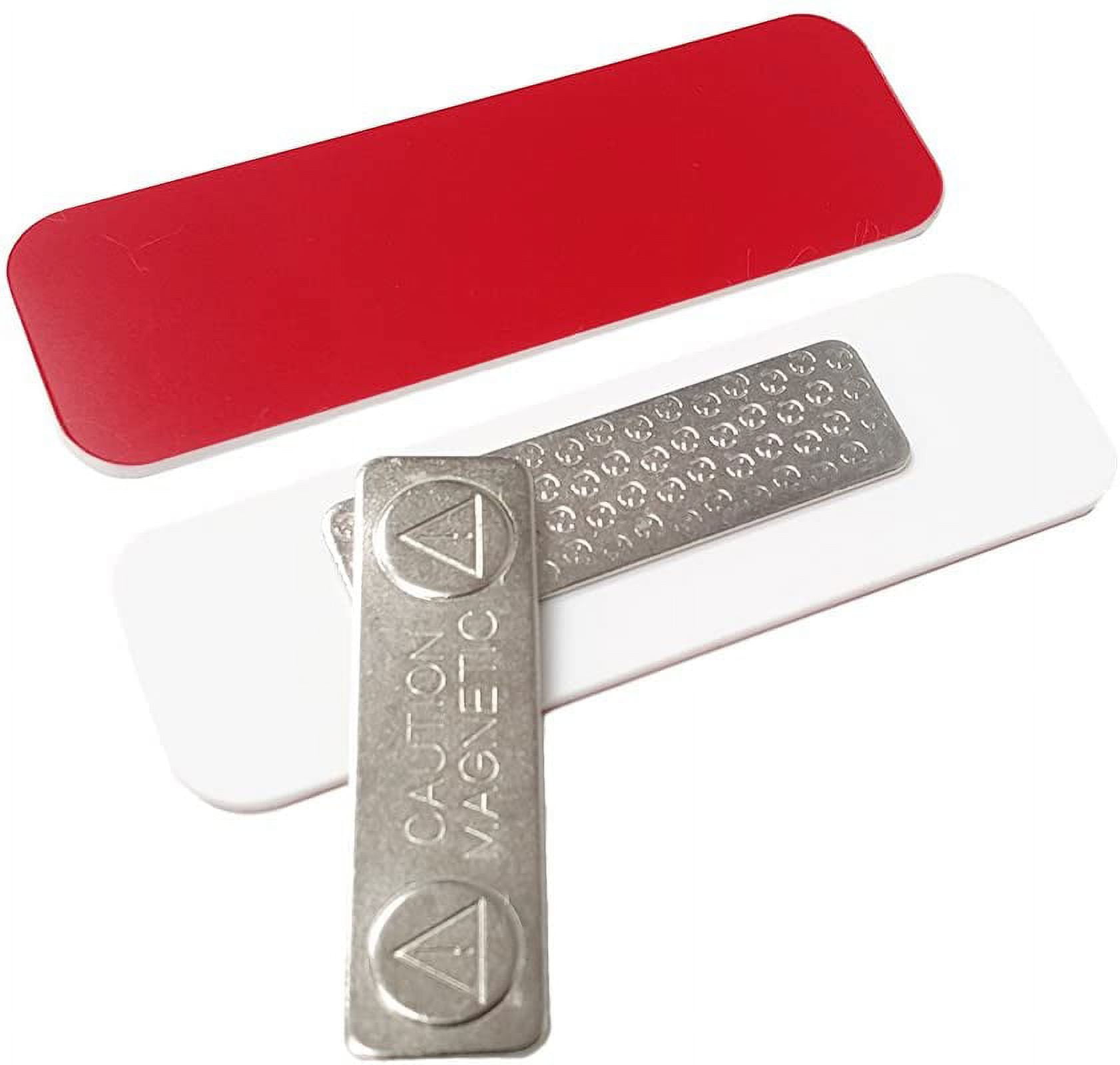 Name Tag/Badge Blanks - 25 Pack - Red 1" X 3", Round Corners, Magnetic ...