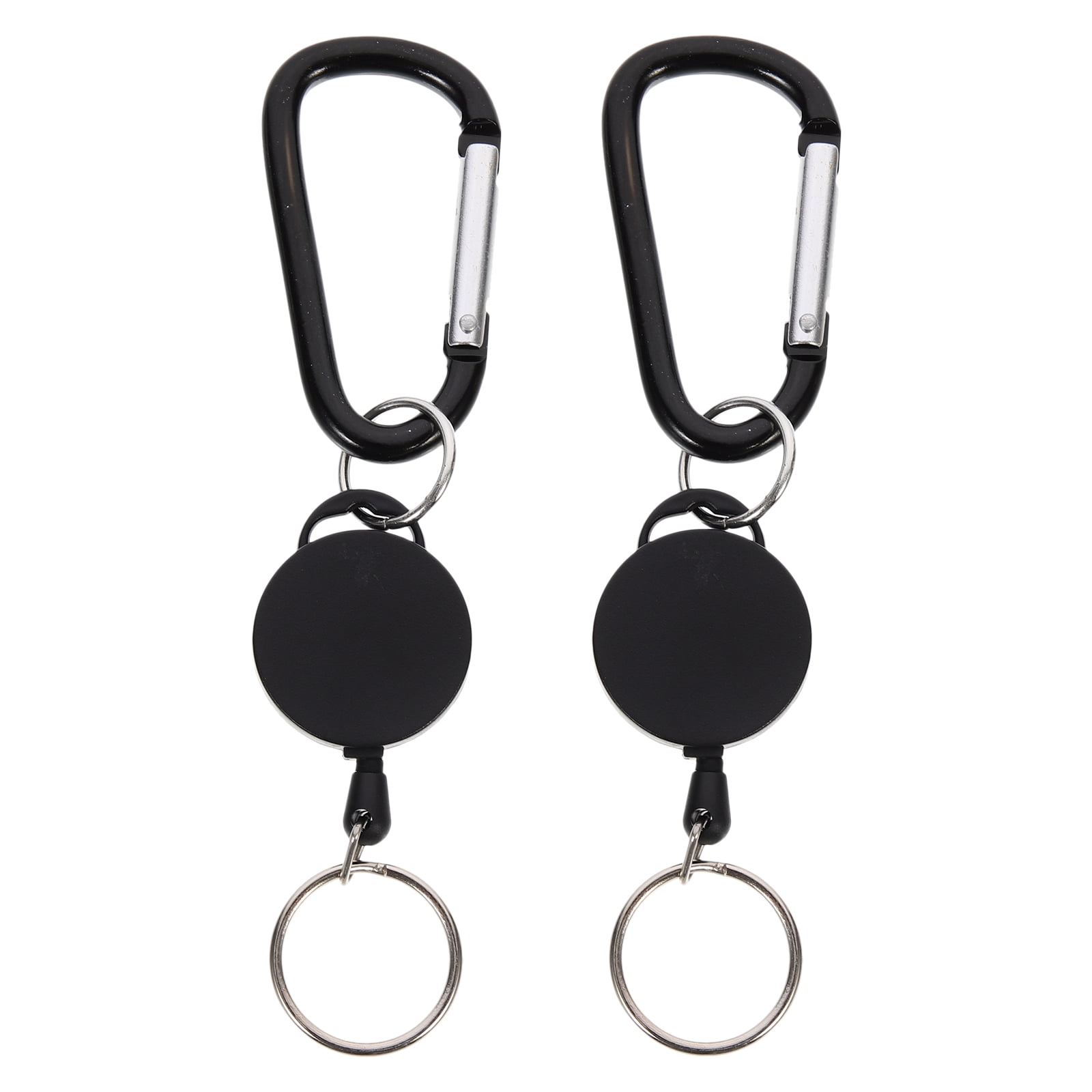 Toyandona 2Pcs Black Multi Function Badge Key Rings with Key Holder ...