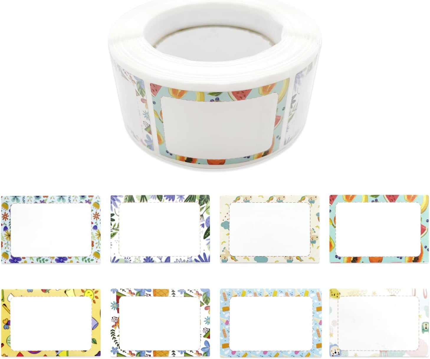 Name Tag Stickers, 1 Roll 350 Pcs Colored Pattern Blank Name Stickers ...