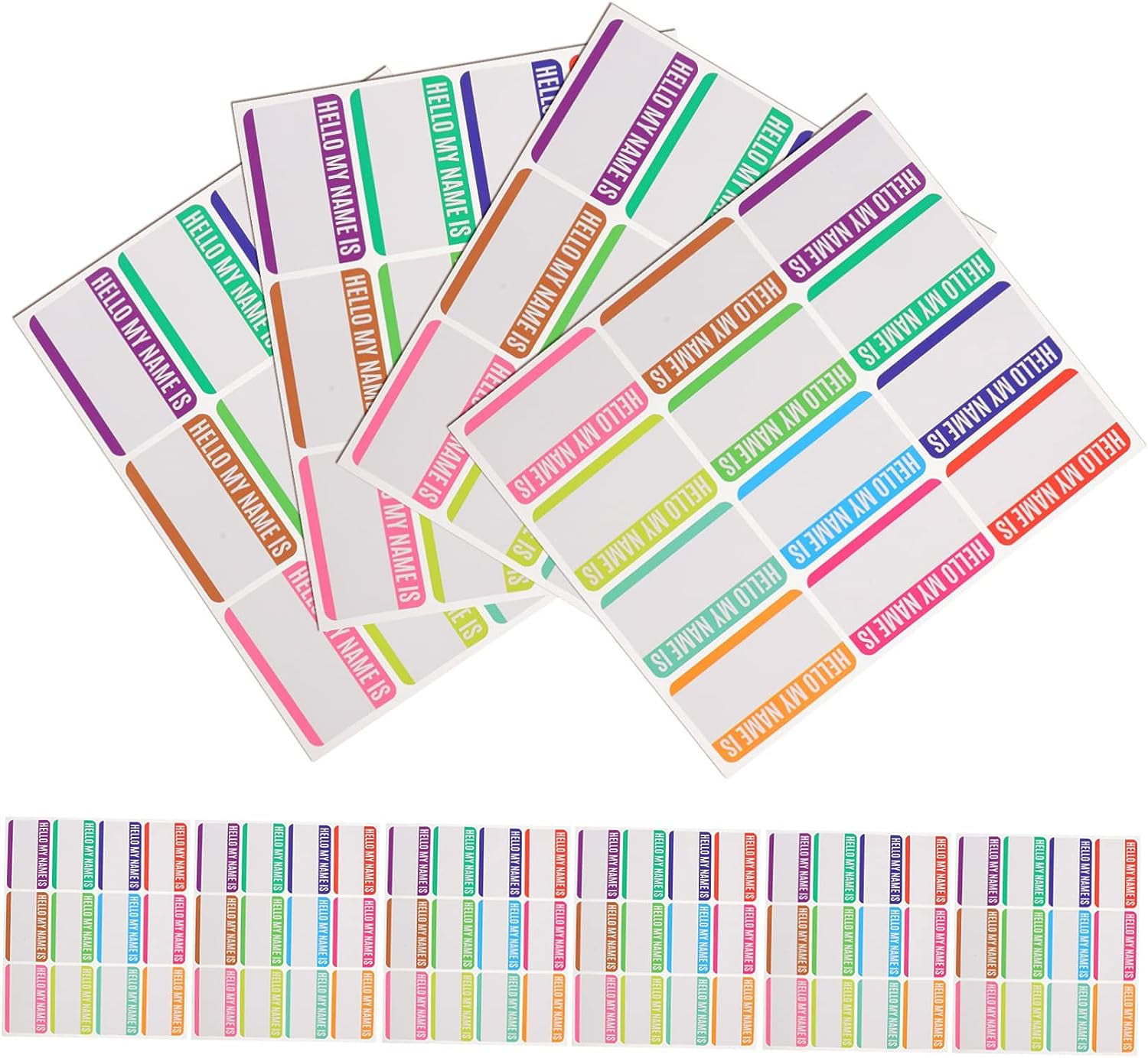 Name Tag Stickers 10 Sheets Name Sticker Tags Cartoon Child PVC Self ...