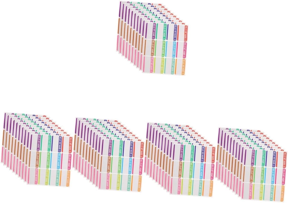 Name Tag Stickers 50 Sheets Name Sticker Labels Colorful Portfolio ...