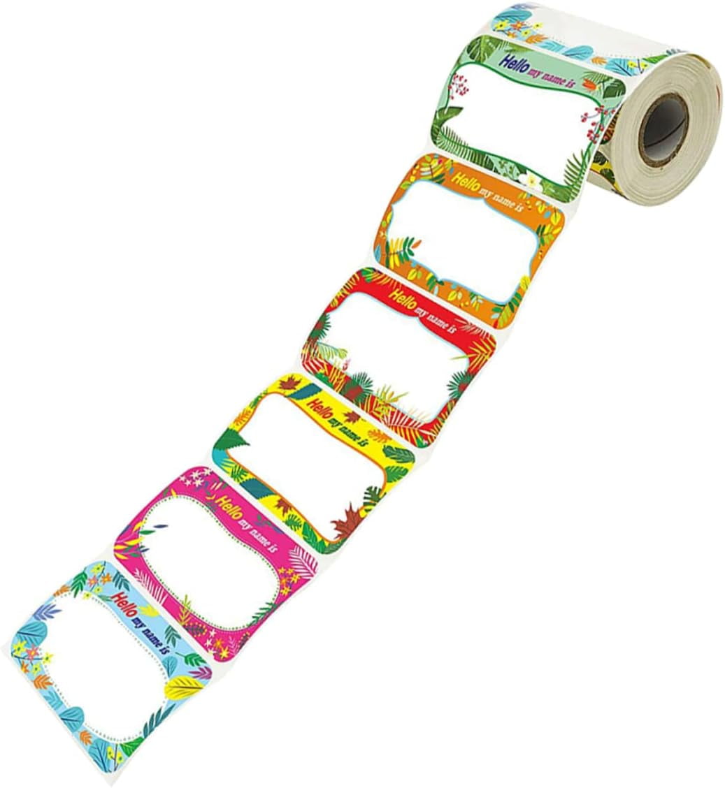Name Tags 1 Roll Color Frame Name Sticker Stickers Label Tropical Name ...