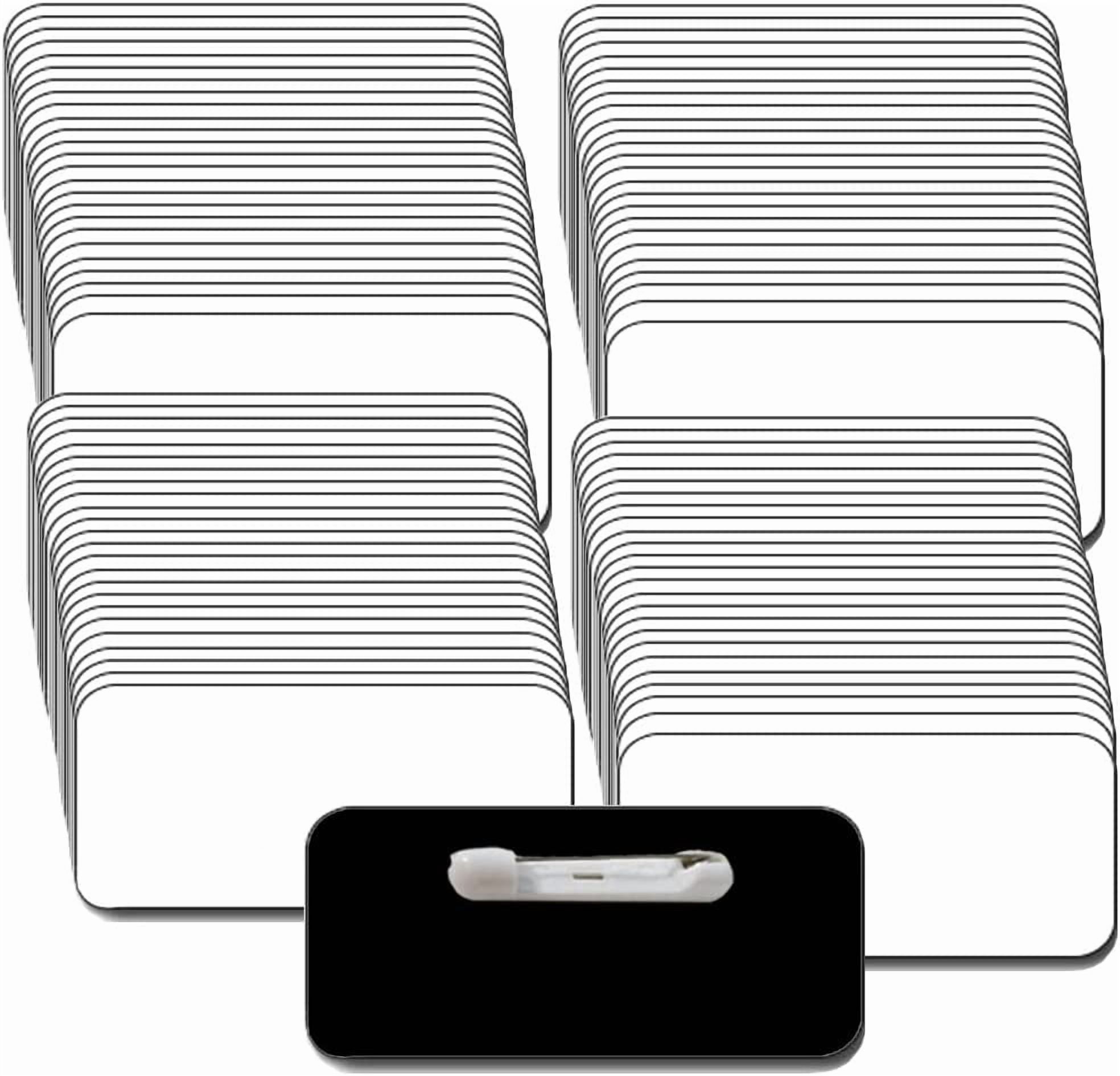 Name Tags/Badges and Pin Fasteners Unattached - 100 Pack Bulk White ...