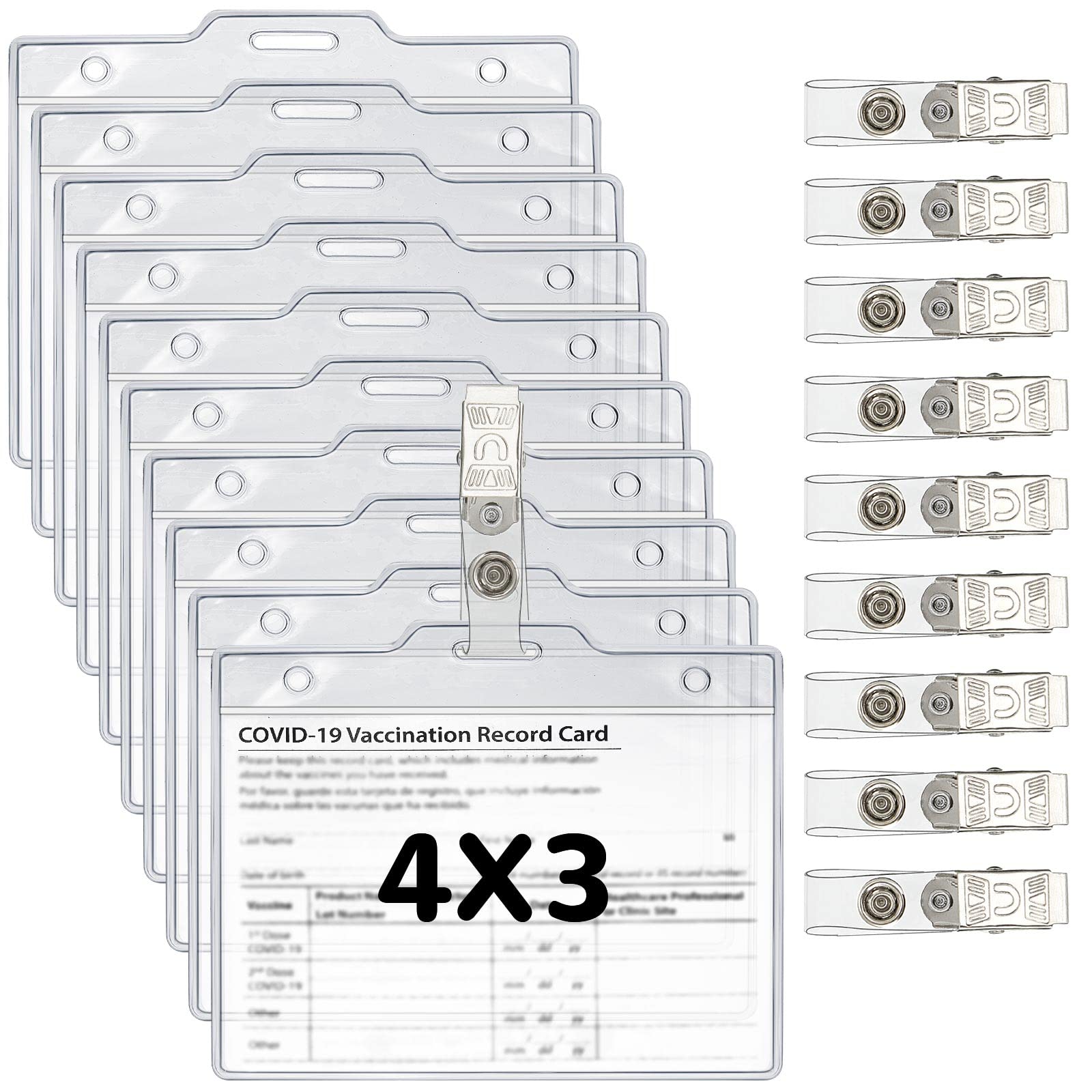 Name Tags with Clips Name Tag Holder for 4 x 3 ID Badge, Clear ...