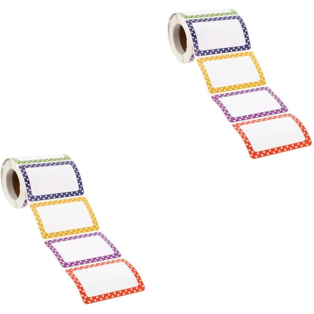 Name Tags Labels 2 Rolls Self-Adhesive Labels Sticker Writable Label ...