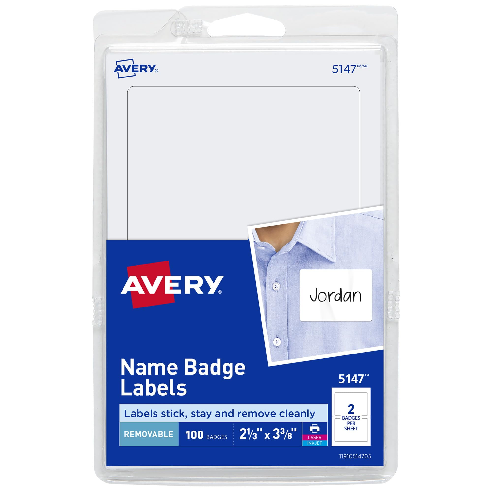 Name Tags Stickers, 1800 Blank Removable Labels, 18 Packs of 100 per ...