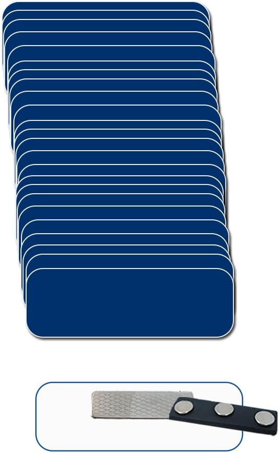 Name Tags with Super Strong Magnetic Fastener - 25pk Kit Includes ...