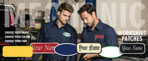 Name Uniform or Work Shirt, Personalized, Embroidered 1/2" Letters ...