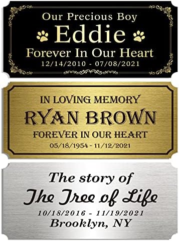 Name plate, Size: 4" x 2"H, Personalized Plaque for Doors, Urns, Gold ...