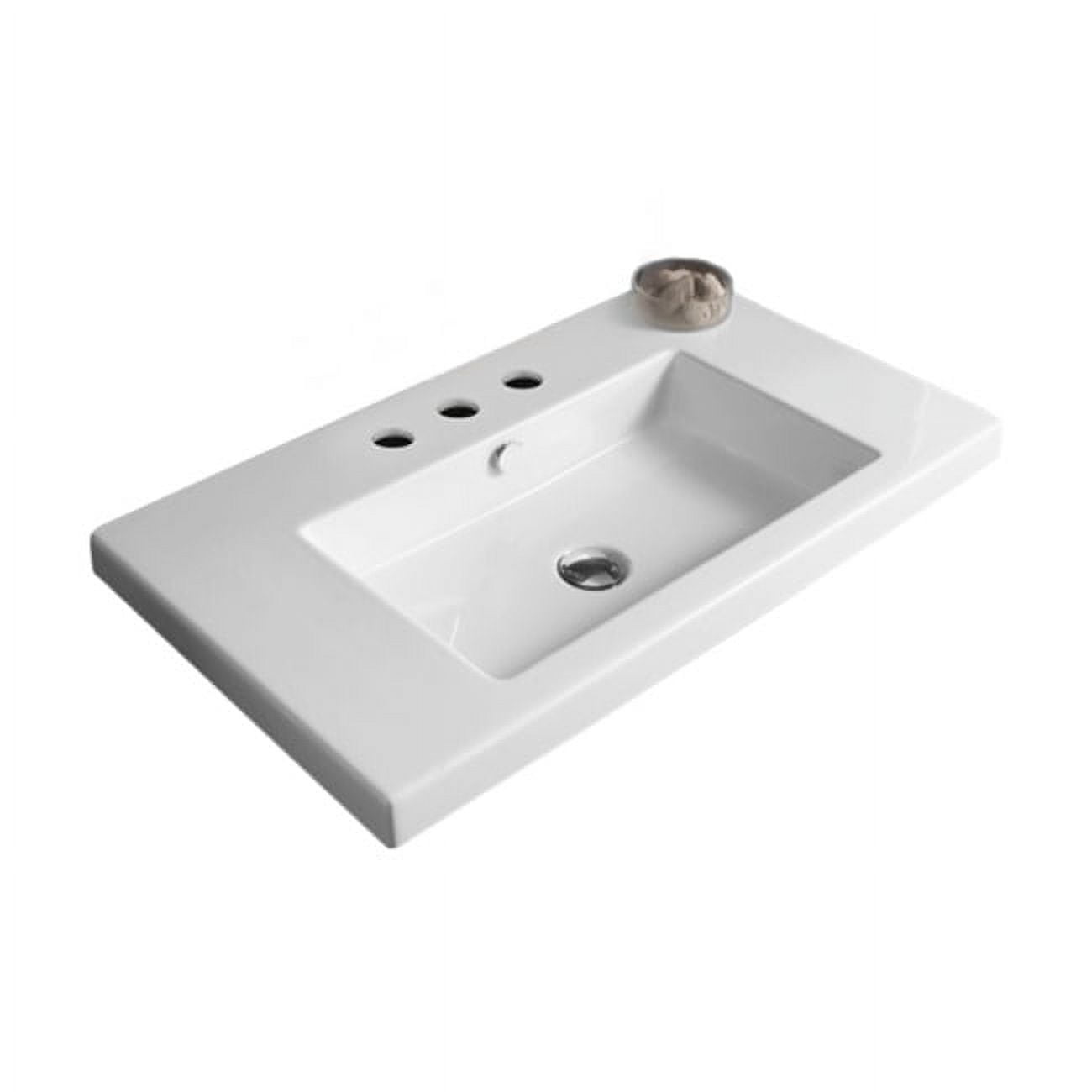Nameeks Can02011-Three Hole Tecla 31-1/2" Ceramic Wall Mounted / Drop ...