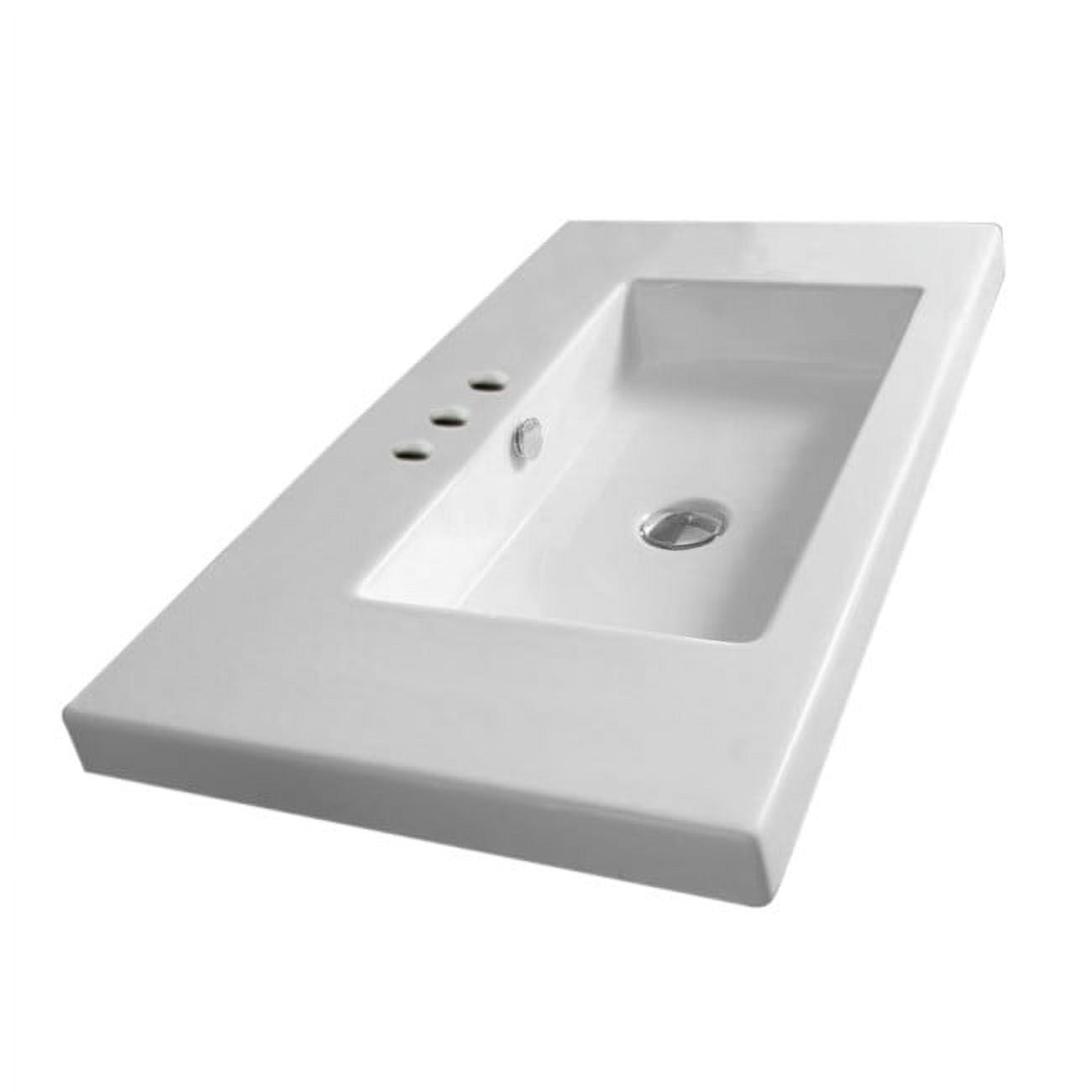Nameeks Can03011-Three Hole Tecla 39-3/8" Ceramic Wall Mounted / Drop ...