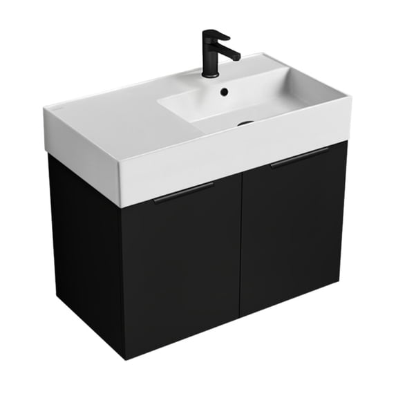 Nameeks Derin-3217-W-C-R Derin 32" Wall Mounted Single Basin Vanity Set ...