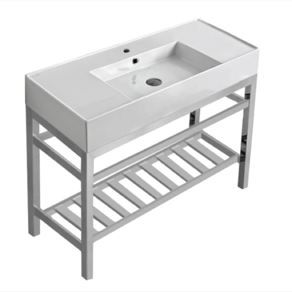 Nameeks Scarabeo 5124-Con2-One Hole Teorema 2 40" Rectangular Ceramic ...