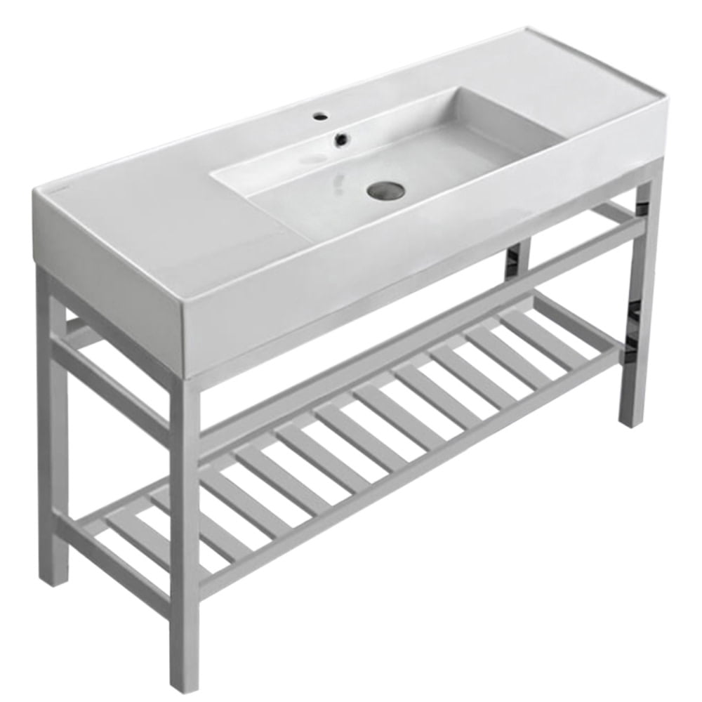 Nameeks Scarabeo 5125-Con2-One Hole Teorema 2 47-5/8" Rectangular ...