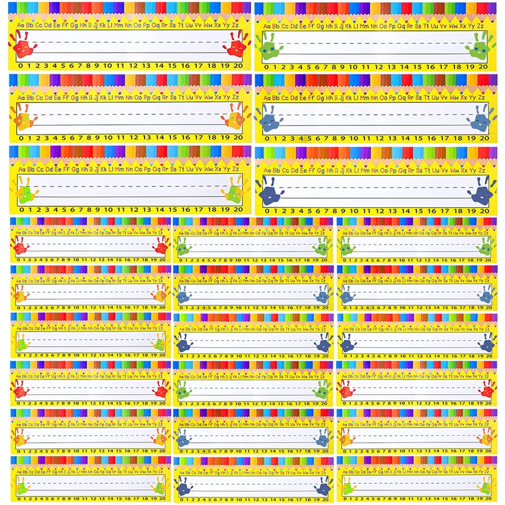 Nameplates for Classroom Desk Kids Retro Tags Pupils Primary School ...