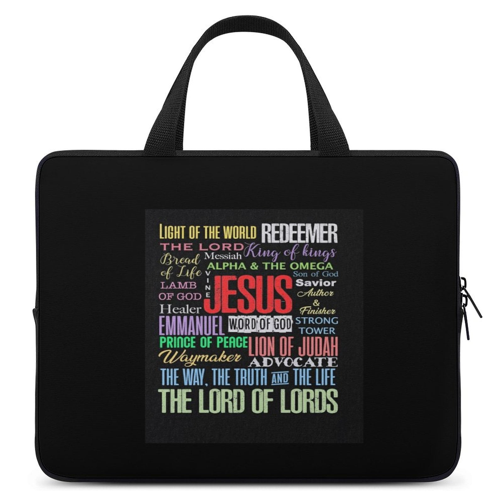 Names of God Lord Jesus Christ - Bible Verse Laptop Bag Women Man 10 12 ...
