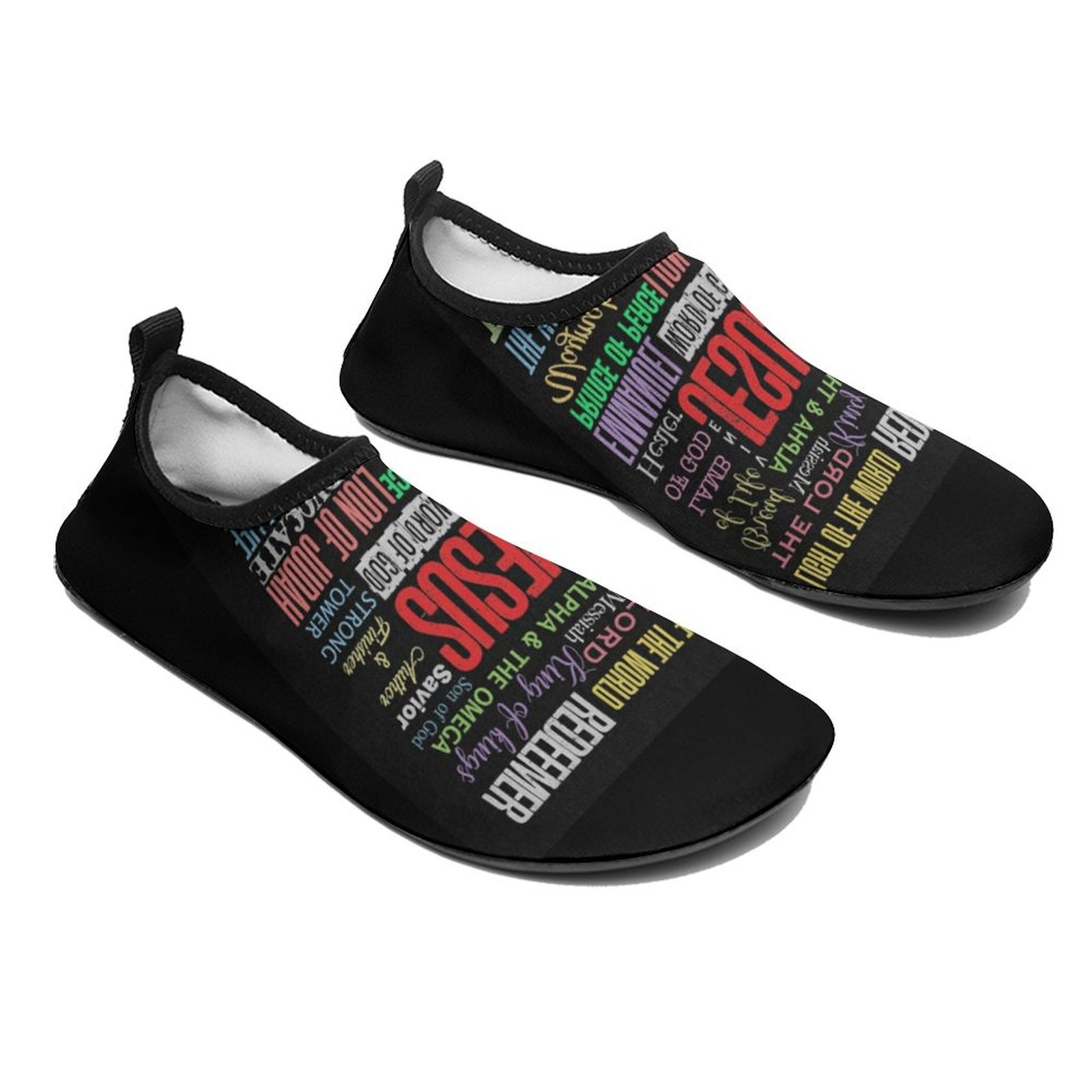 Names of God Lord Jesus Christ - Bible Verse Water Shoes Beach Slip-on ...