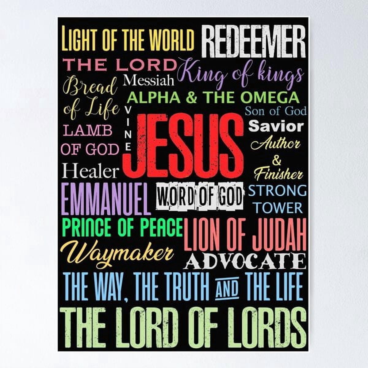 Names Of God Lord Jesus Christ Bible Verse Christian Gifts Store Poster ...