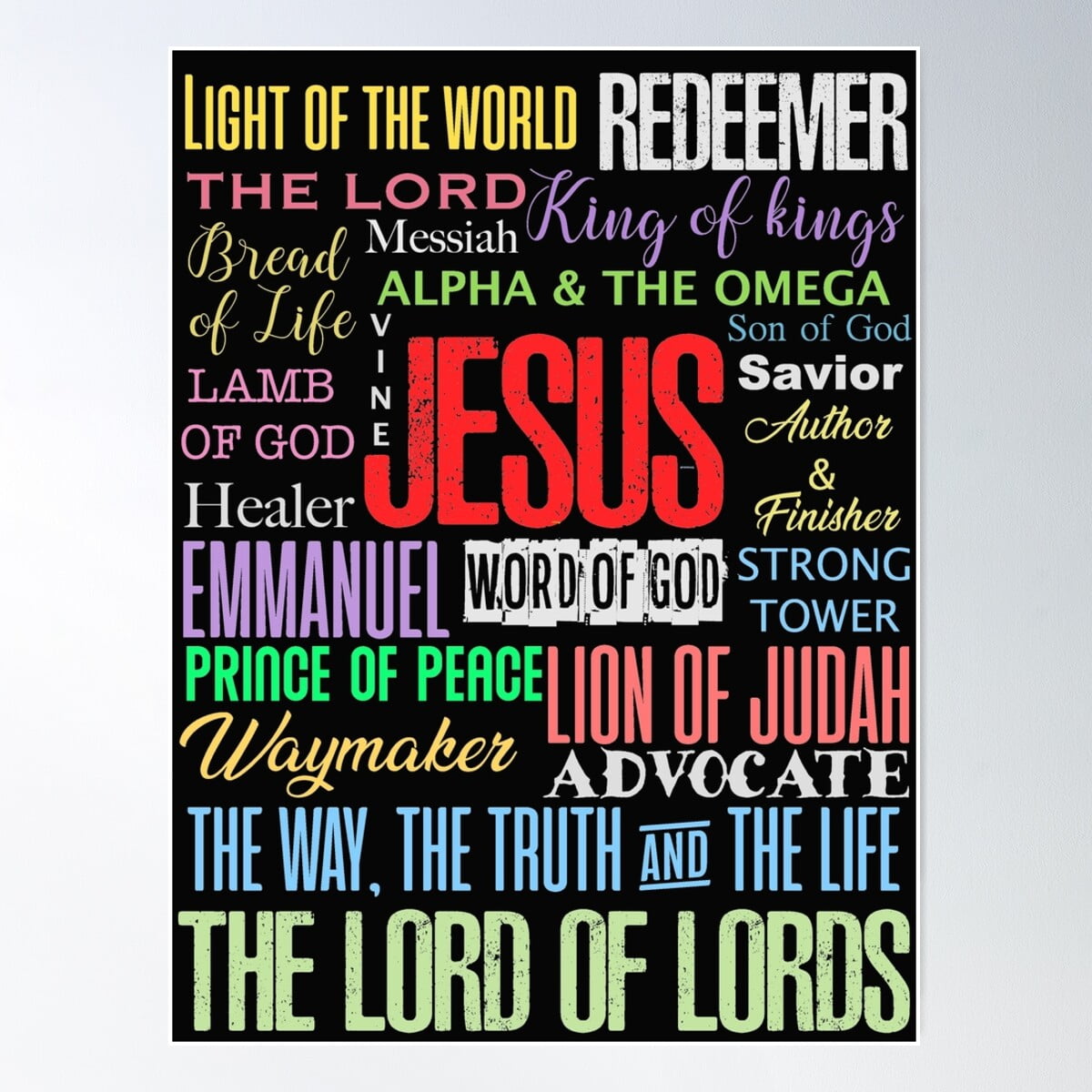 Names Of God Lord Jesus Christ - Bible Verse Christian Gifts Store ...