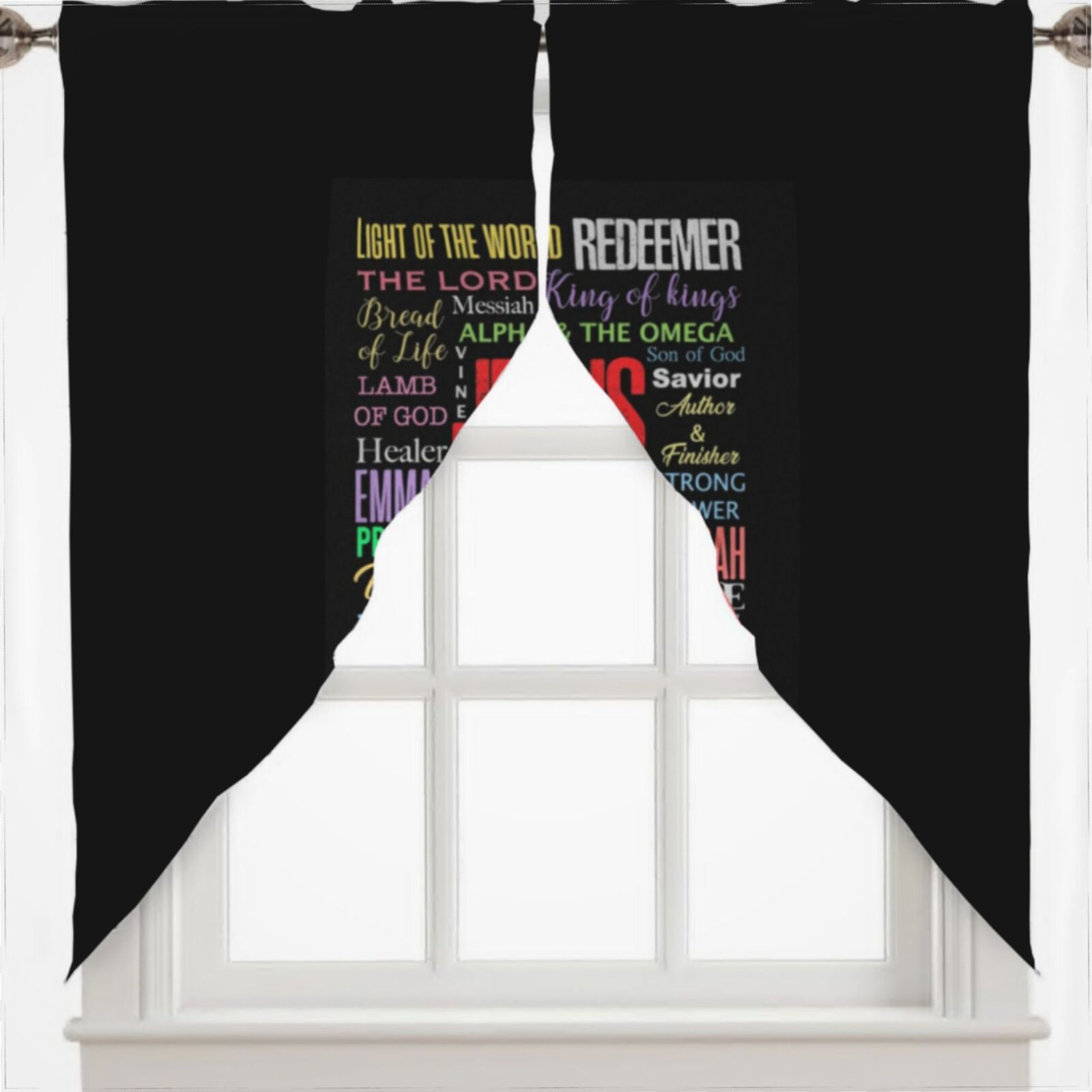 Names Of God Lord Jesus Christ - Bible Verse Swag Valances For Windows ...