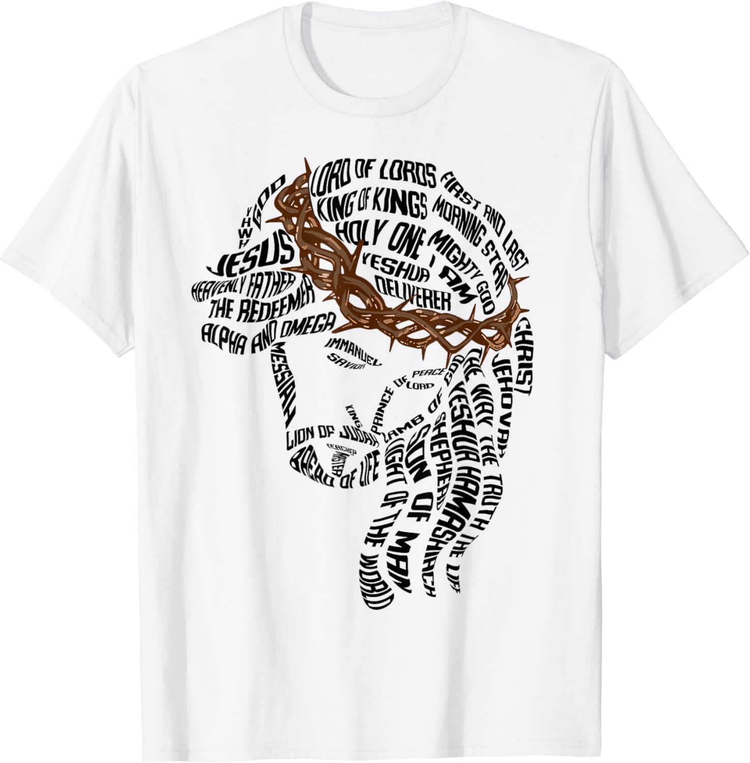 Names of Christ Face Christian Gospel Religious Bible T-Shirt - Walmart.com