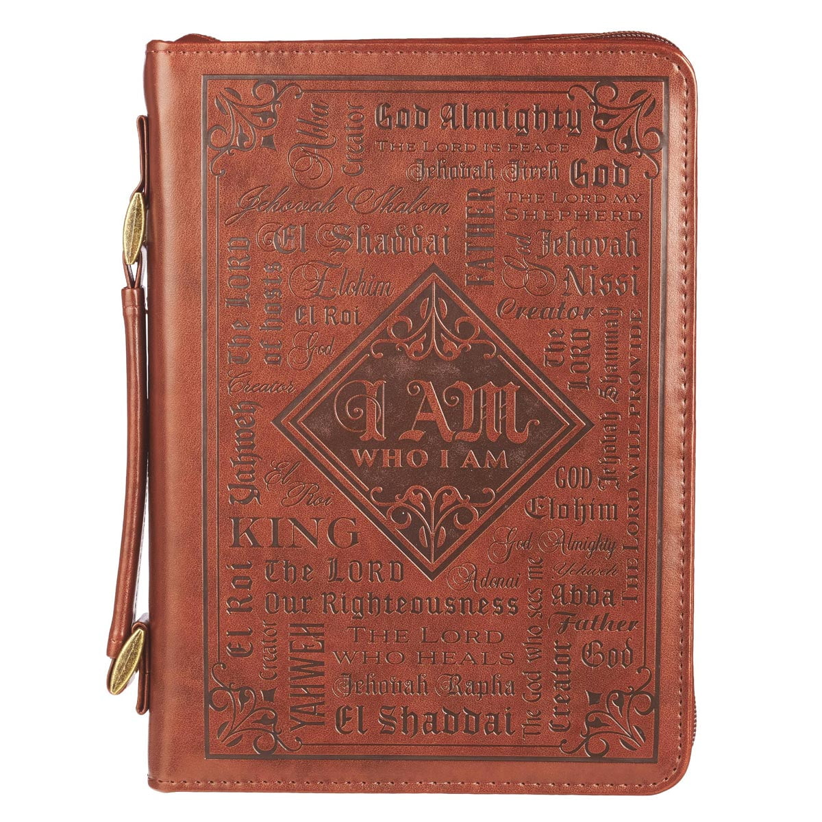 Walmart's Names of God Brown Faux Leather Bible Cover with Large Medium ...