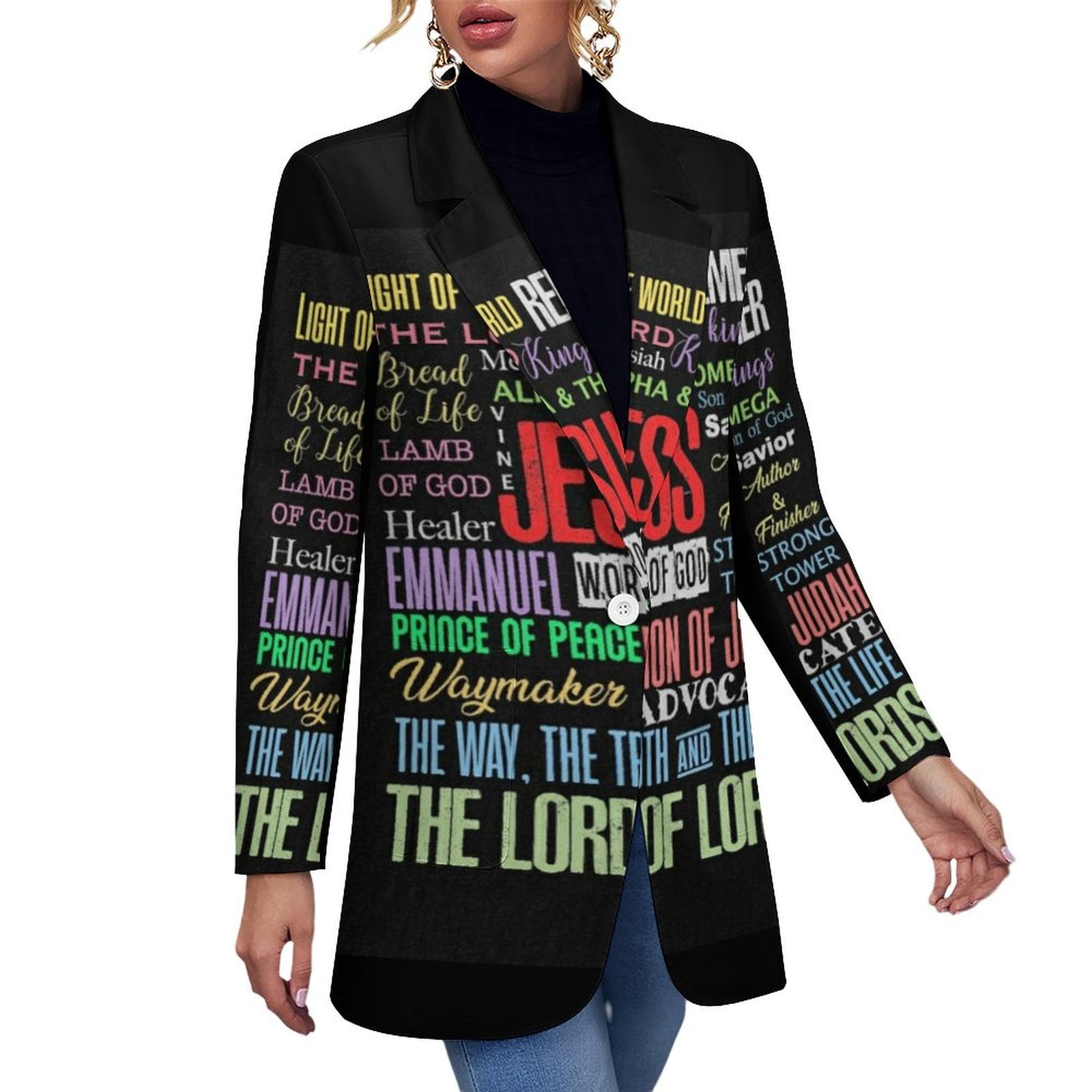 Names of God Lord Jesus Christ - Bible Verse Woman Casual Loose Suits ...