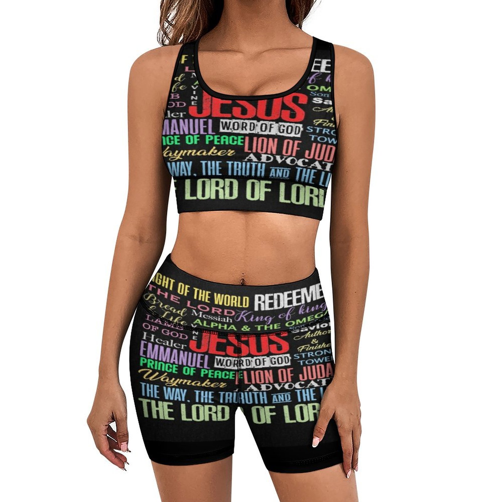 Names of God Lord Jesus Christ - Bible Verse Working Out Sets for Women ...
