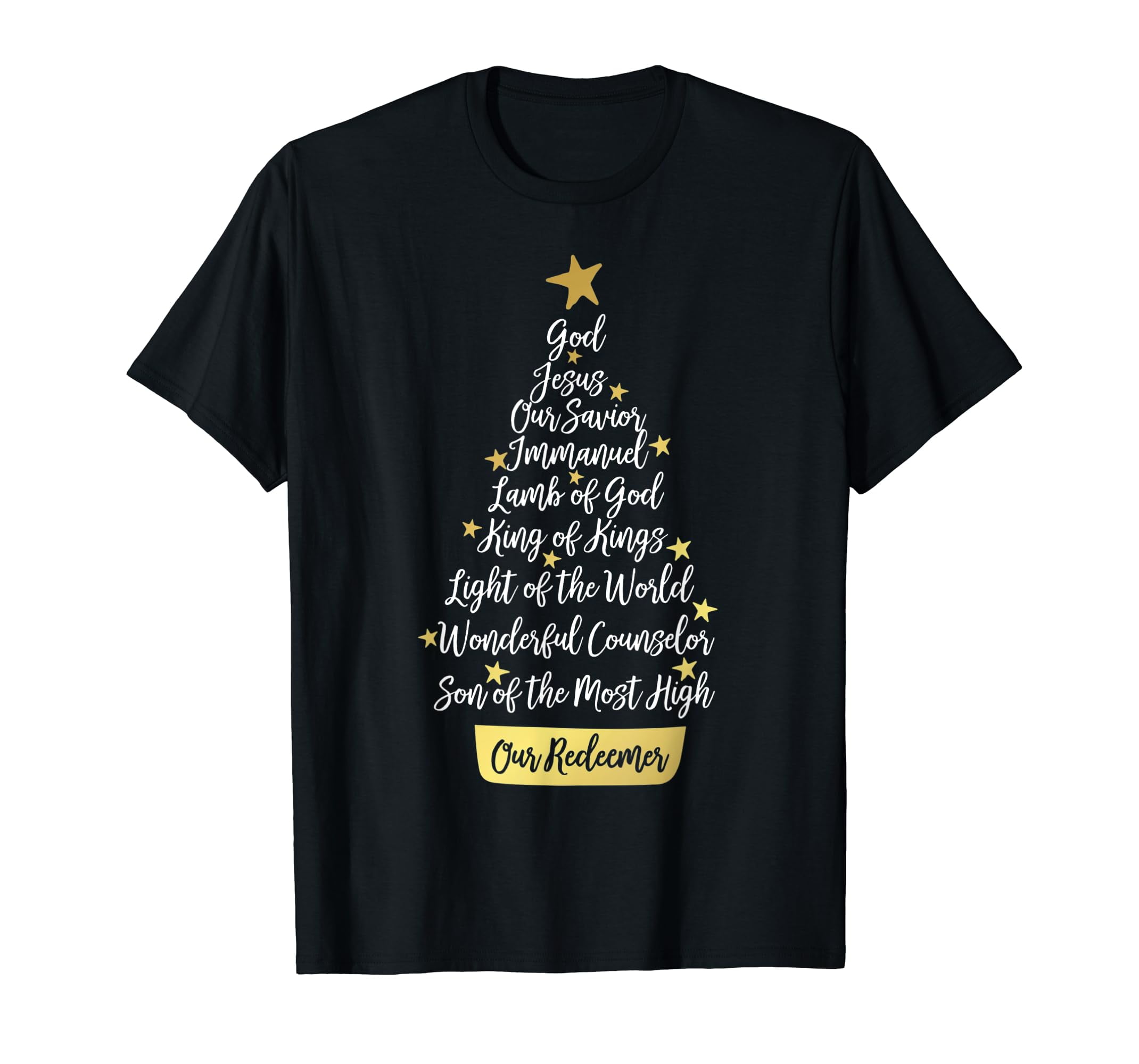 Names of Jesus Christian Faith Christmas Tree T-Shirt - Walmart.com