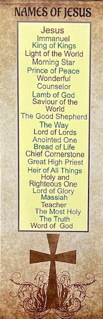 Names of Jesus Religious Bookmarks for Men or Women VBS Church Supplies ...