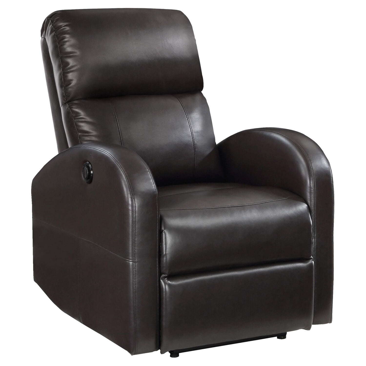 Benjara Nami Power Recliner Chair, Plush Cushioned Espresso Brown Faux ...