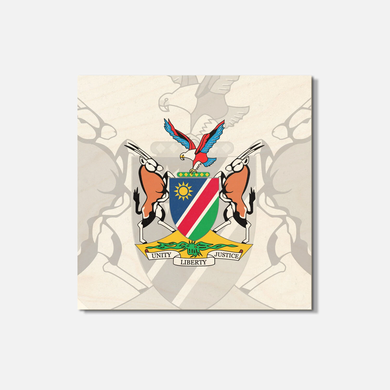 Namibia Coat Of Arms 4'' X 4'' Square Wooden Coaster - Walmart.com