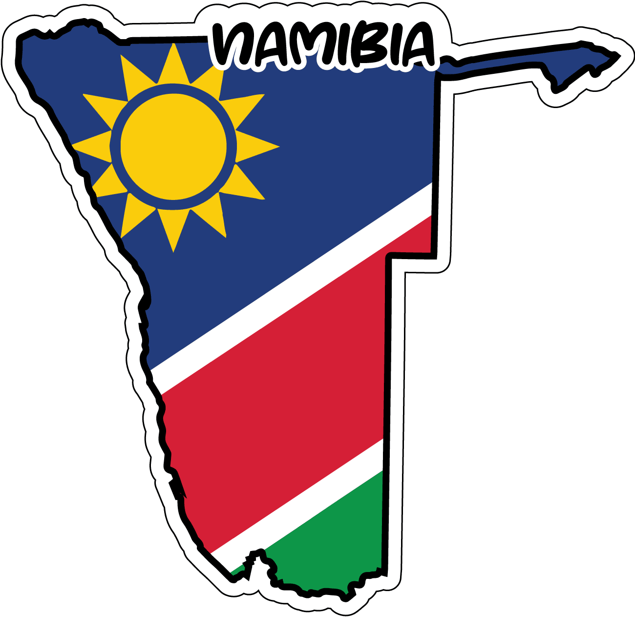 Namibia Map Flag Sticker Decal 4 Inches - 4 inch - Walmart.com