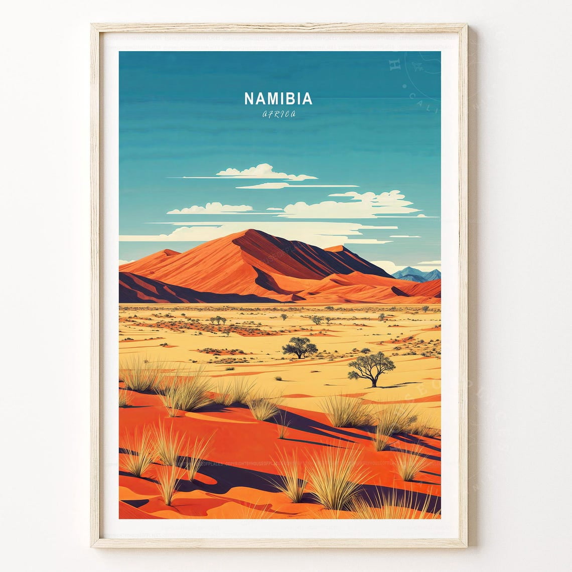 Namibia Travel Poster, Africa Travel Wall Art, Namibia Africa Travel ...