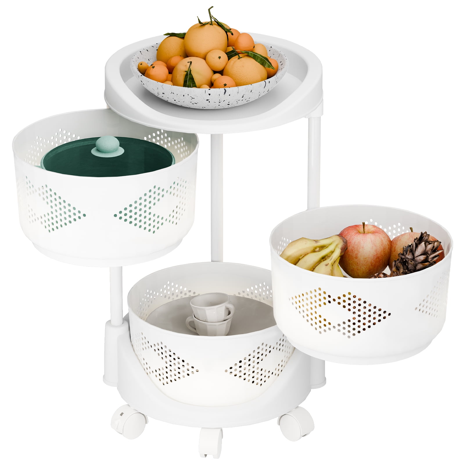Namly 3-Tier Rotating Kitchen Storage Rack, Rotating Kitchen Storage ...