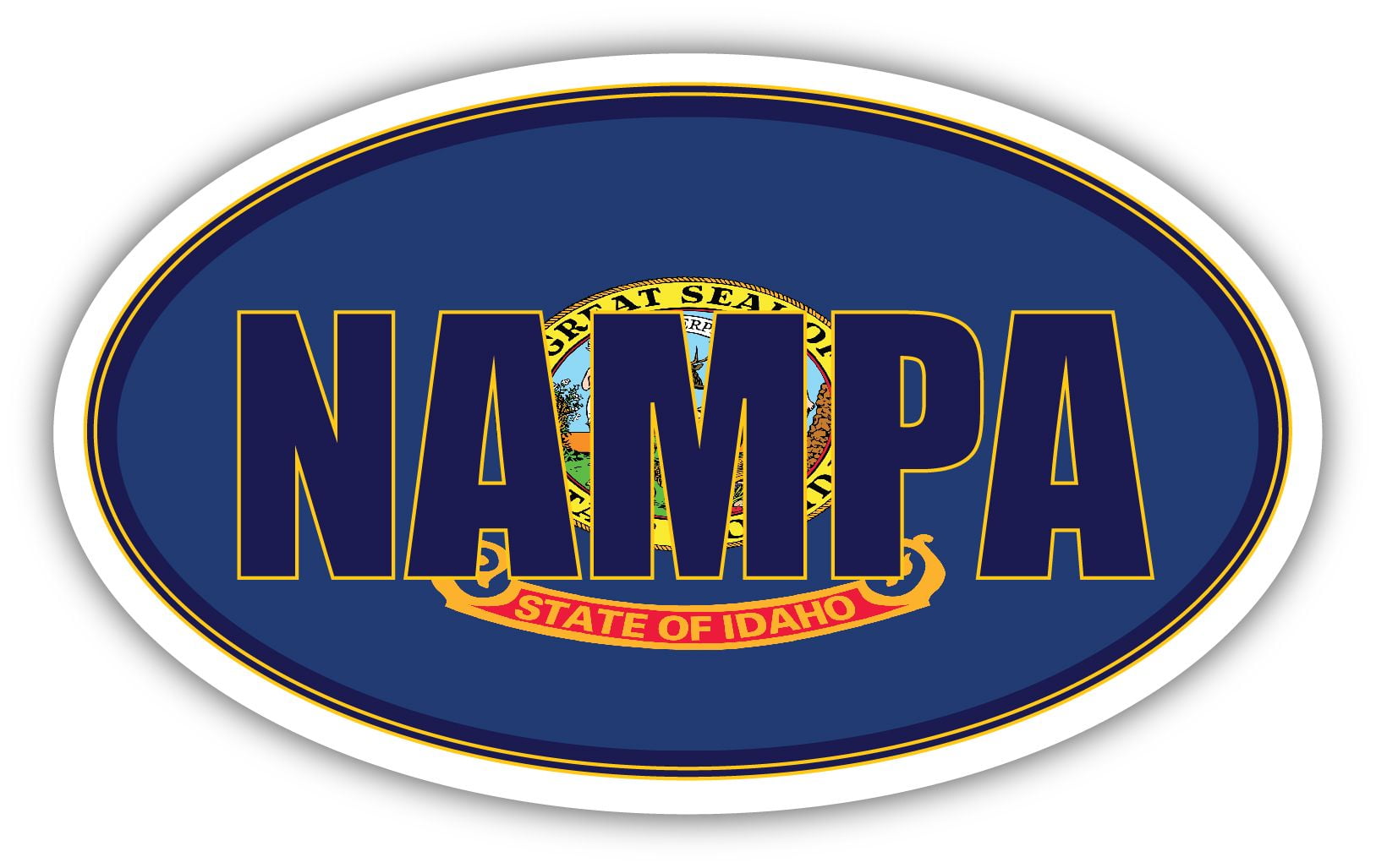 Nampa City Idaho State Flag | ID Flag Canyon County Oval State Colors ...