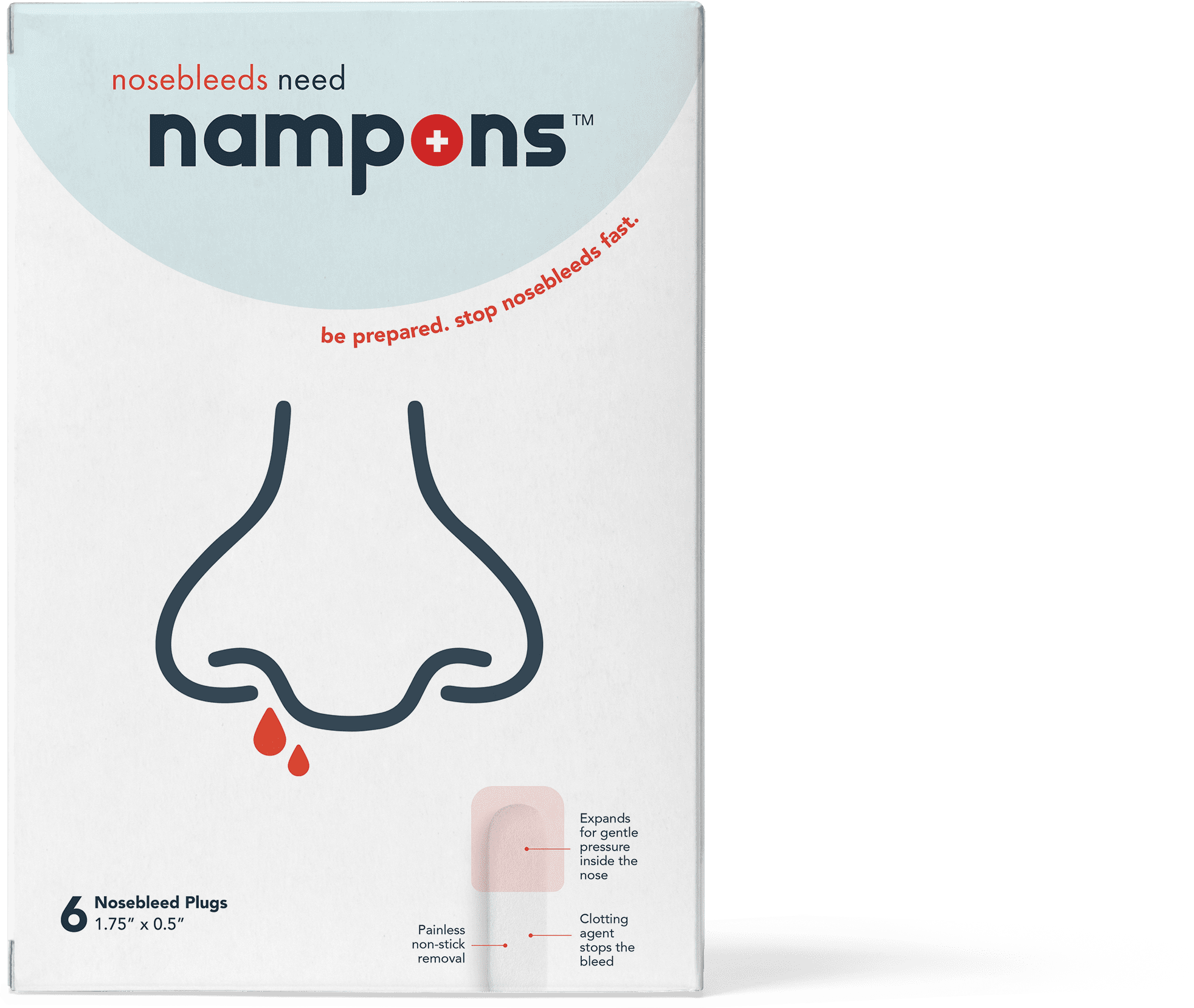 Nampons™ for Nosebleeds - 6 Nasal Strips with Hypoallergenic Clotting ...