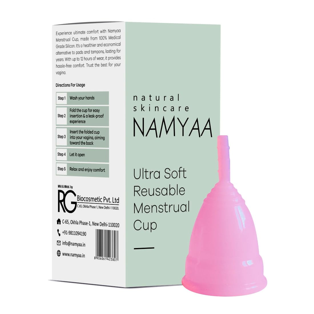 Namyaa Ultra Soft Reusable Menstrual Cup, Medium (16-20ml), pack of 1 ...