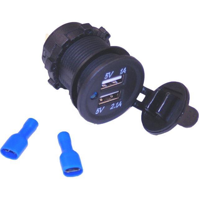 NAMZ Dual USB Charging Port Panel Mount w/O-Ring & Lock Nut - Walmart.com