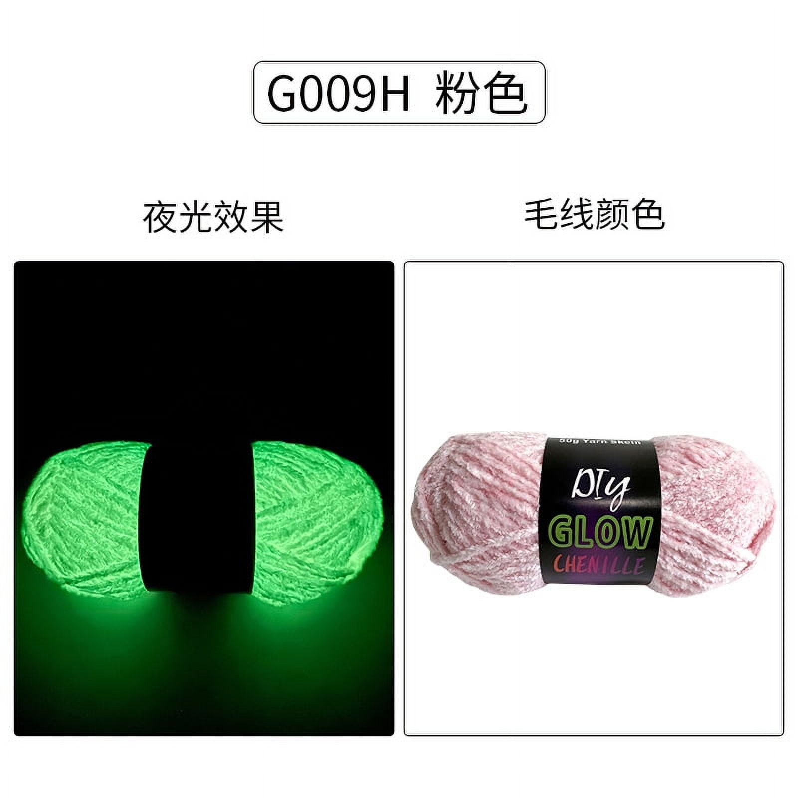 Namzi 1 Rolls，50G，Glow in The Dark Chenille Yarn Luminous Crochet Yarn ...