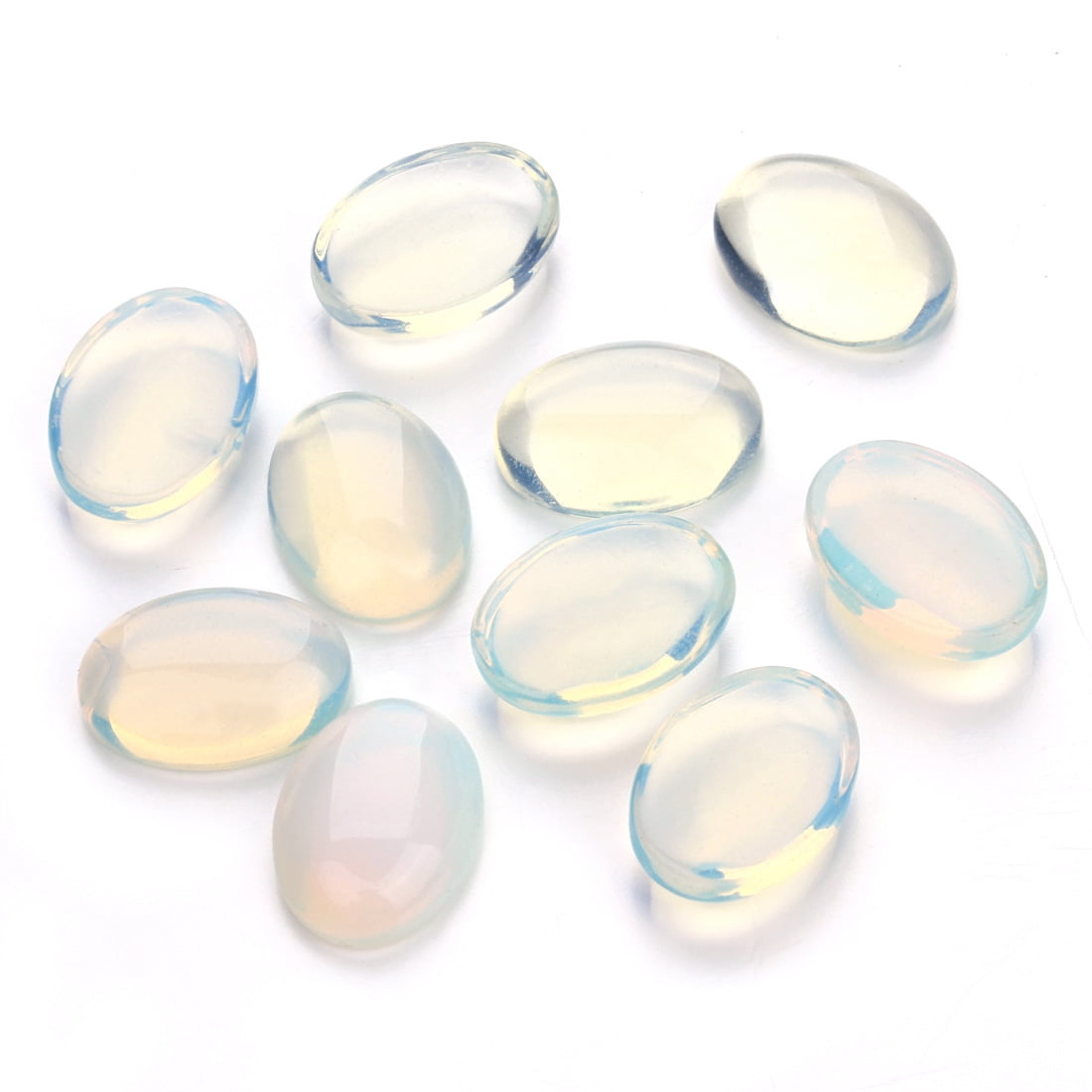 Namzi 10-Pack DIY Stone Cabochons 1.3x1.8cm Natural Flat Back Gems for ...