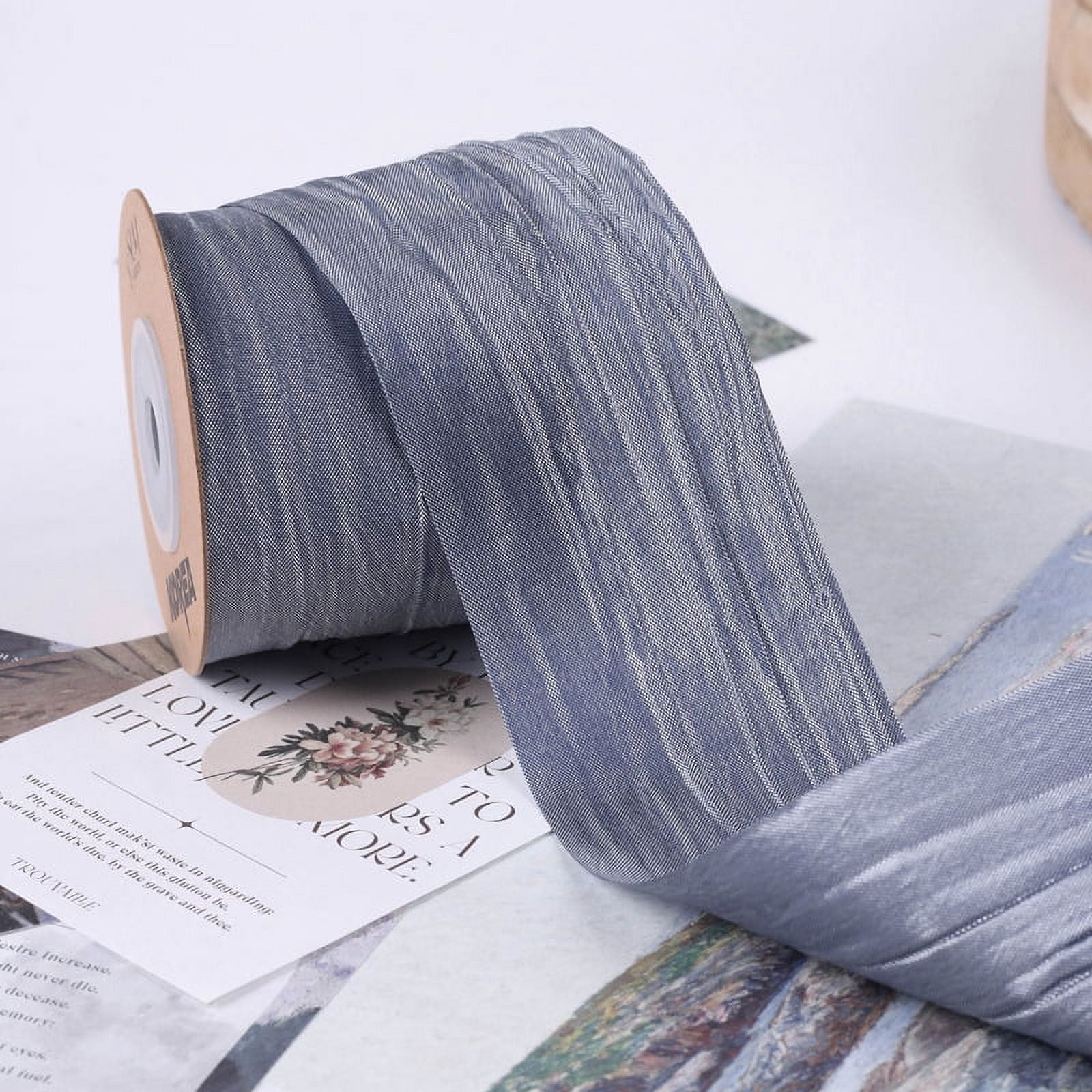 Namzi 10 Yards Fabric Crinkled Ribbon,Silk-Like Wrinkled Ribbons,for ...