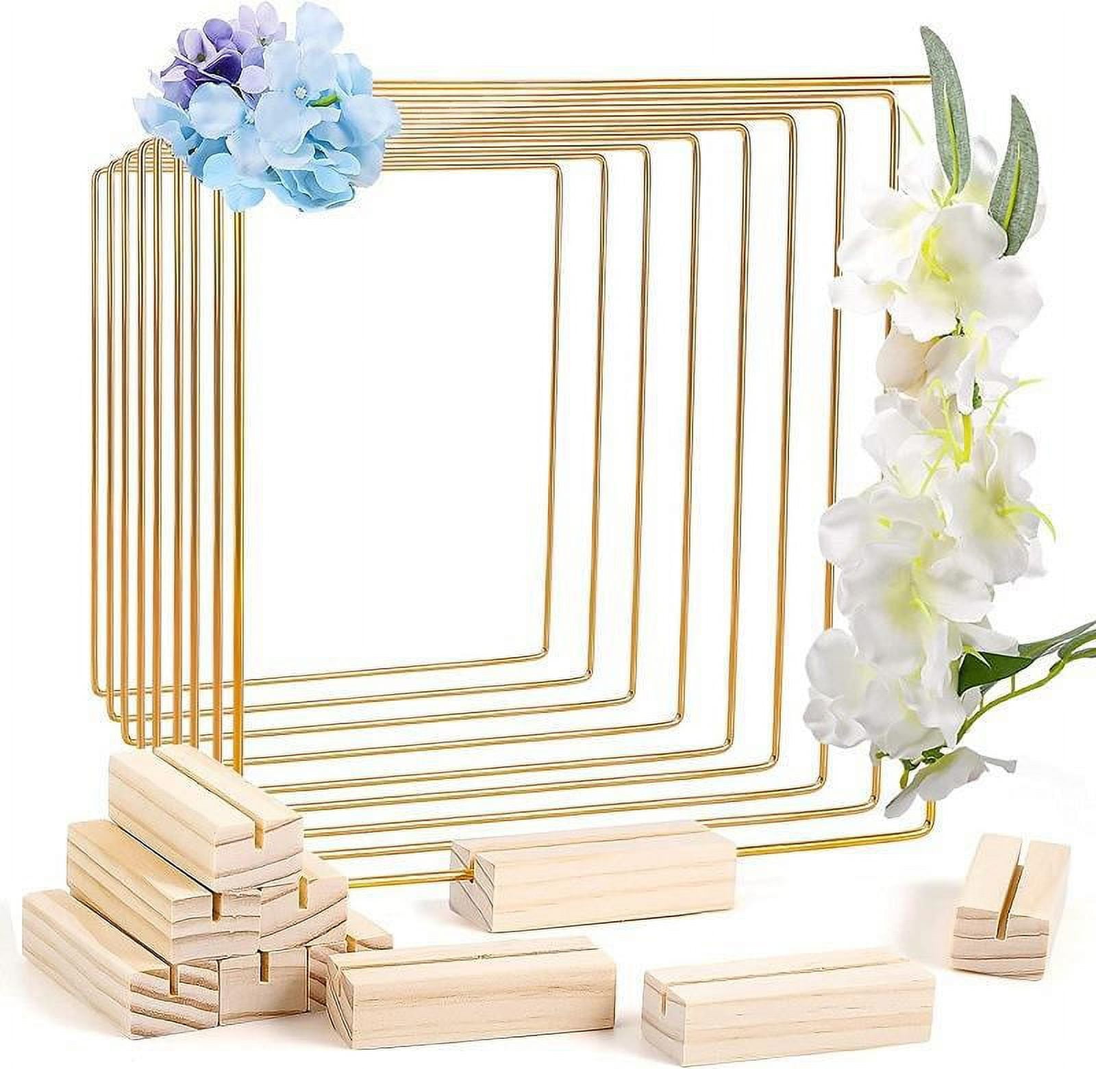 Namzi 10 piece square metal floral hoop center piece with vertical ...