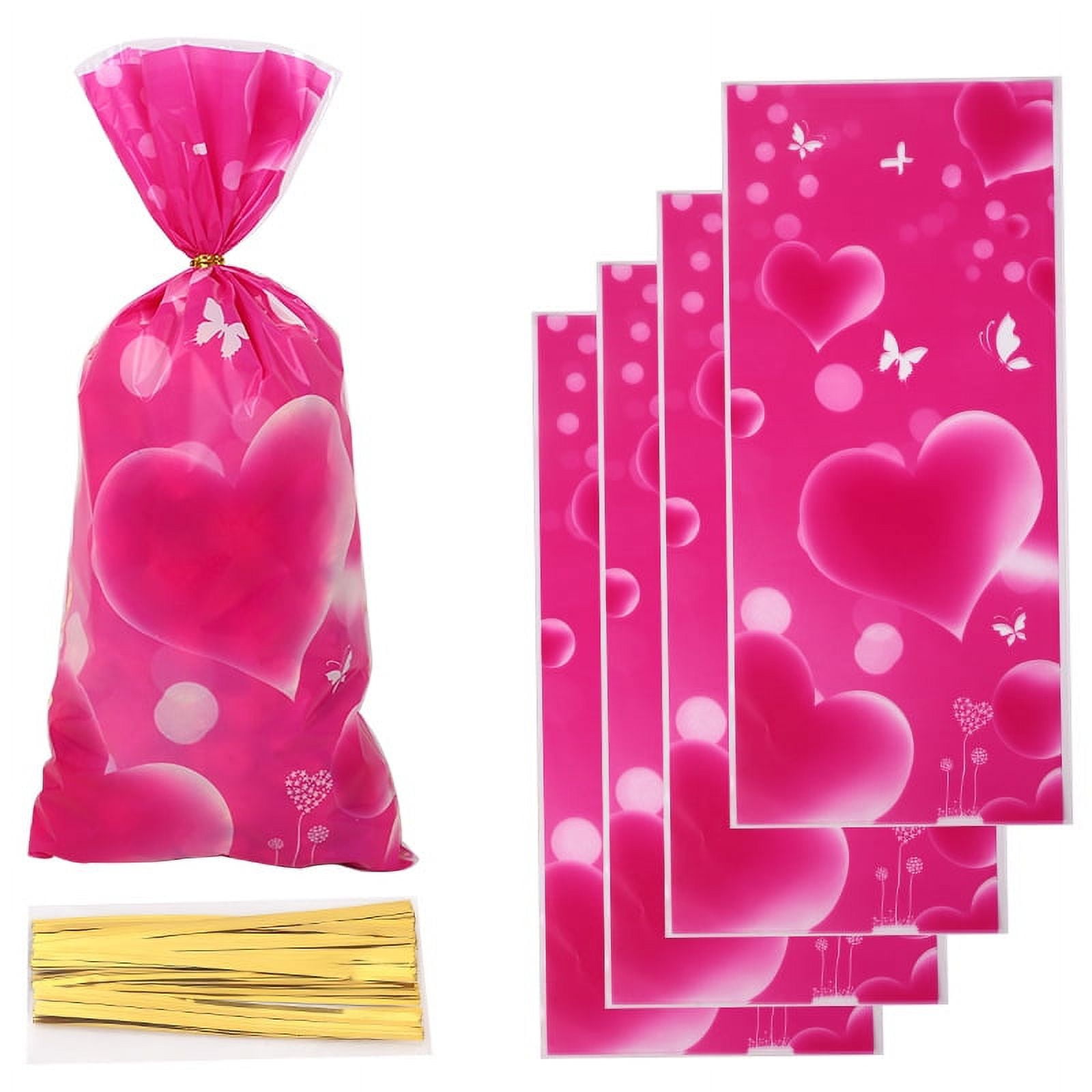 Namzi 150 Pcs Cellophane Bags with Twist Ties Party Favor Treat Bags ...