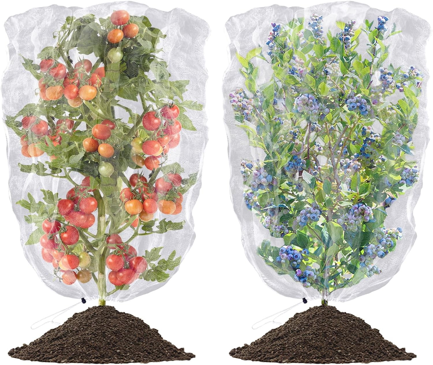 Namzi 2 Pack Fruit Protection Bags with Drawstring, Garden Netting ...